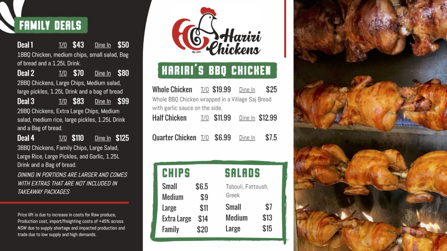 Menu – Hariri Chickens